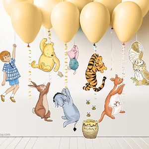 Classic Winnie the Pooh Cutout Decor, Printable Hanging Characters Pooh ...
