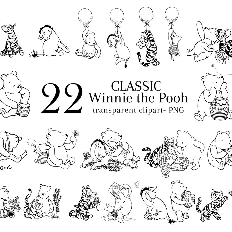 Winnie the Pooh Outline - Etsy