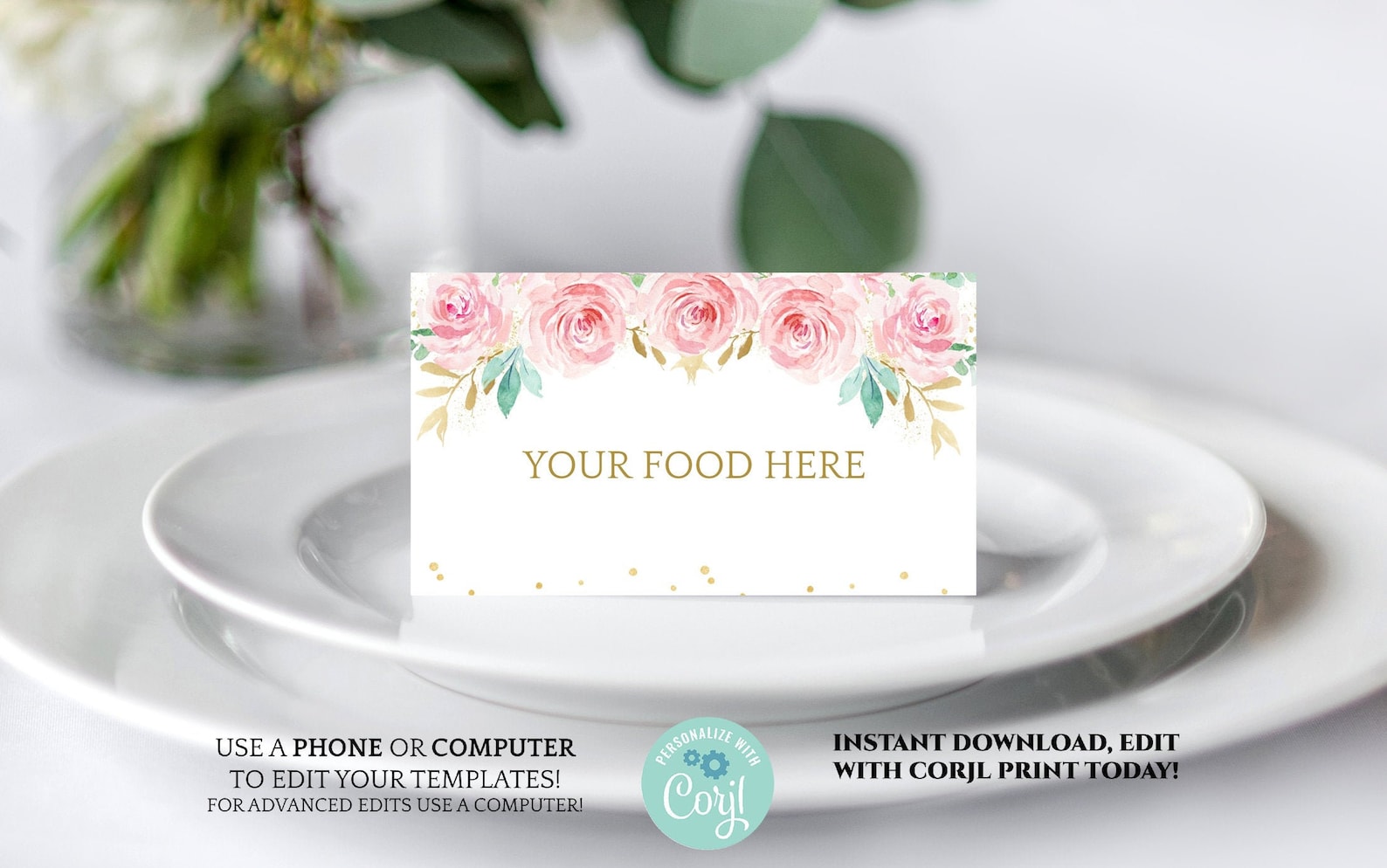 Printable Food Label Card Template Editable Buffet Sign Tent - Etsy