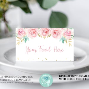 Printable Food Label Card Template, Editable Buffet Sign Tent Cards ...