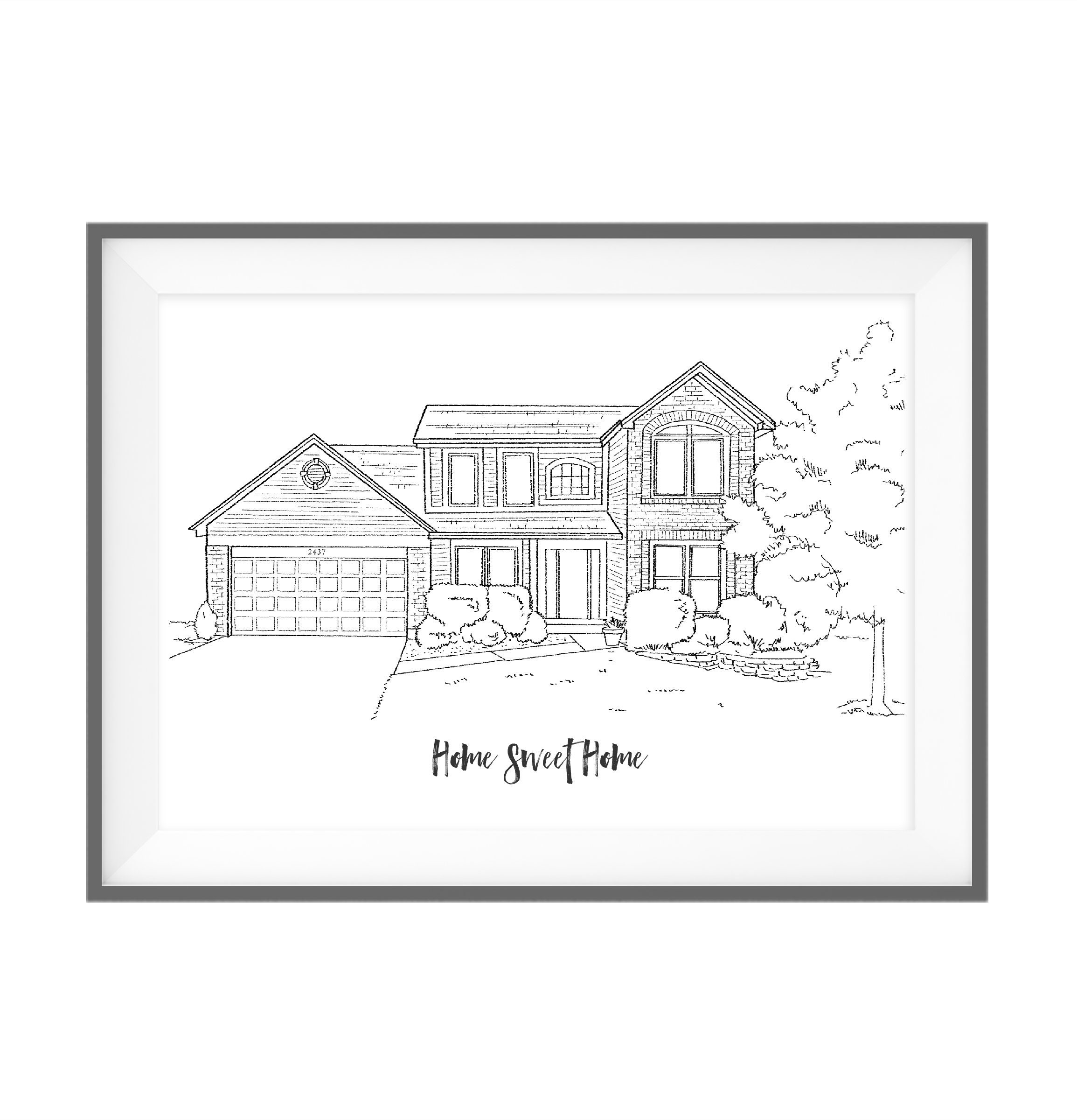Home Décor Prints real estate closing printable Custom house portrait ...