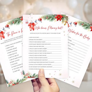 Santa Baby Shower Games Bundle, Christmas Baby Shower Gender Neutral ...