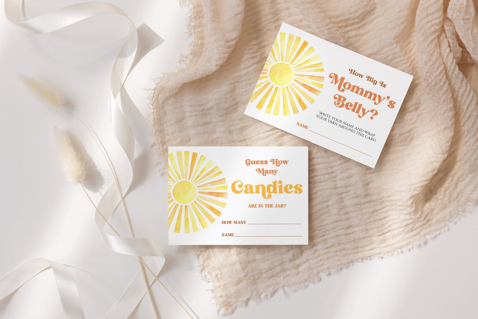 Editable Sun Baby Shower Game Bundle, Here Comes the Son Baby Shower ...