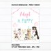 Adopt a Puppy Birthday Table Sign, Pet Adoption Certificate, Dog Girl ...
