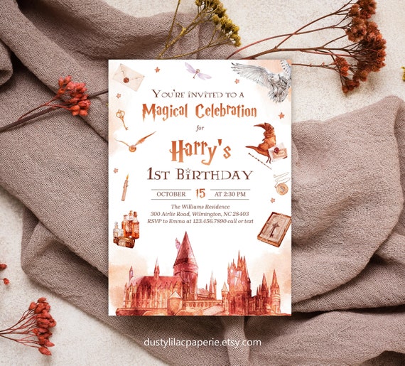 Editable Wizard Birthday Invitation Magical Celebration Boy - Etsy