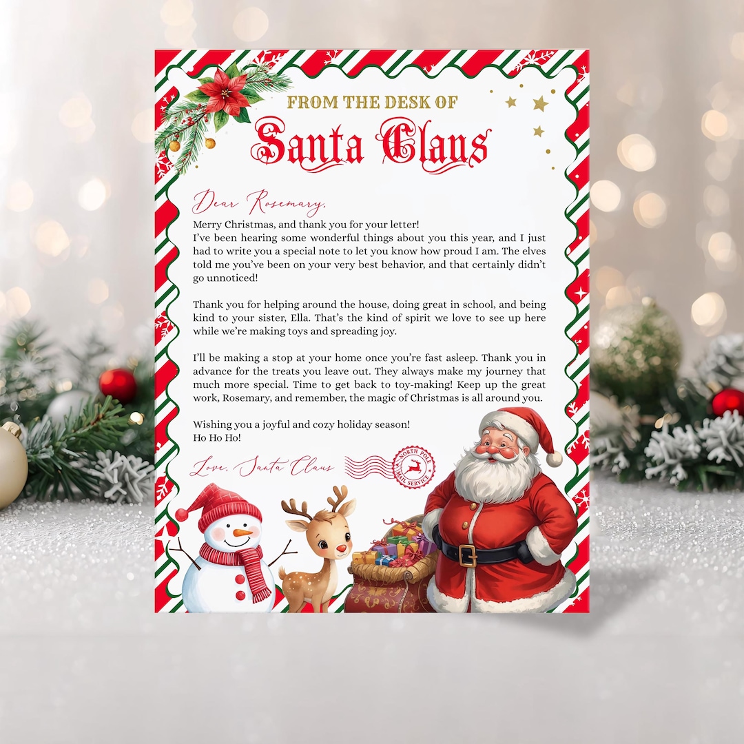 Official Letter From Santa Claus, Editable Approved Letter From the ...