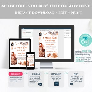 Editable Wizard Baby Shower Invitation, Gender Neutral Magical School ...