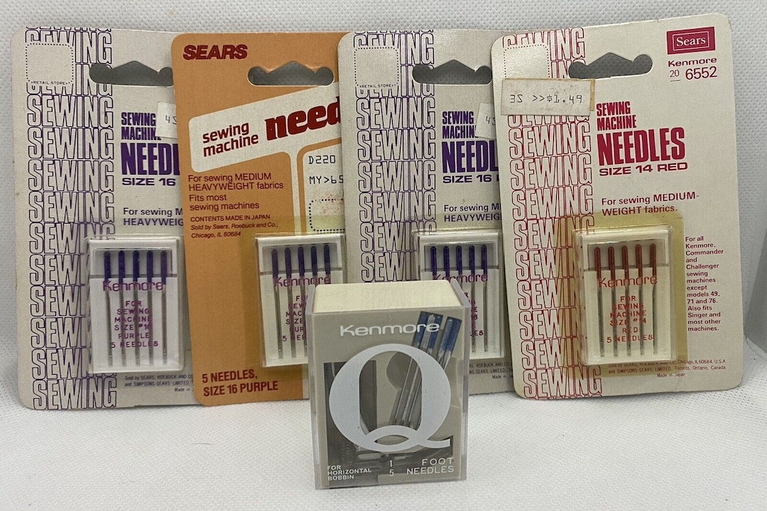 Lot of 25 Sears Kenmore Sewing Machine Needles 1 Foot Size 16 Purple 14 ...