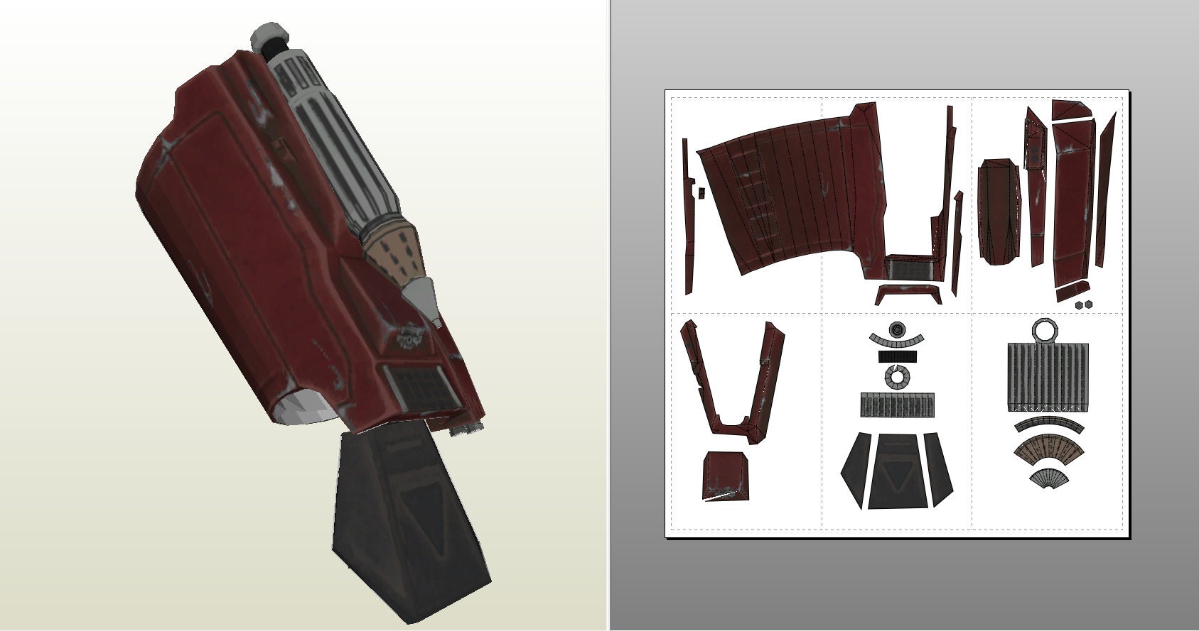 Boba Fett Cosplay Pepakura Patterns Foam Template - Etsy