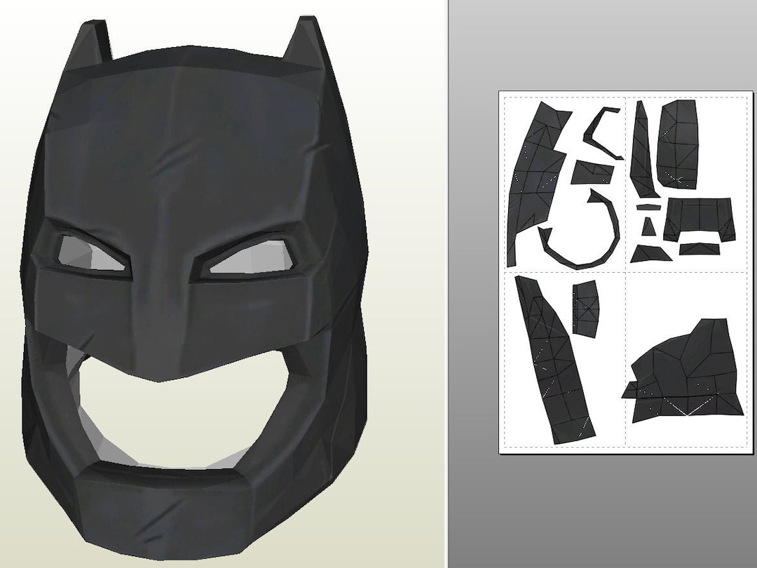 VENGEANCE Mech Bat Helmet Pepakura Templates Patterns Armor - Etsy