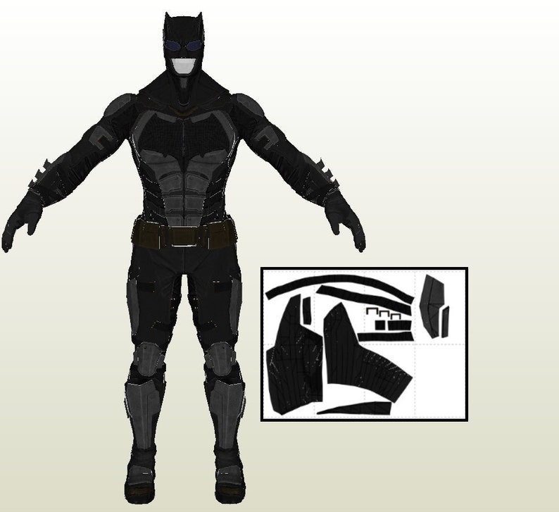 JL Bat Cosplay Pepakura Templates Patterns Zack Snyder - Etsy