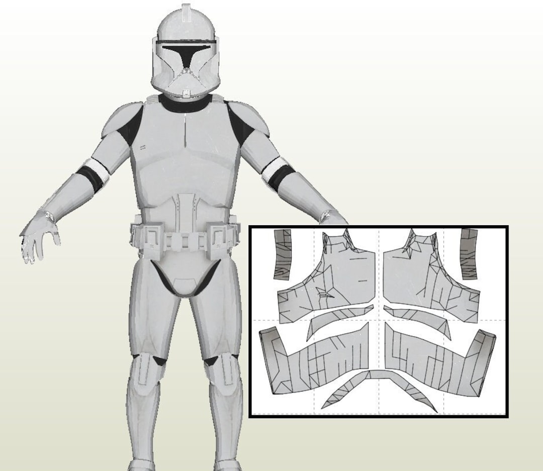 Clone Trooper Armour Cosplay Pepakura Foam Patterns - Etsy