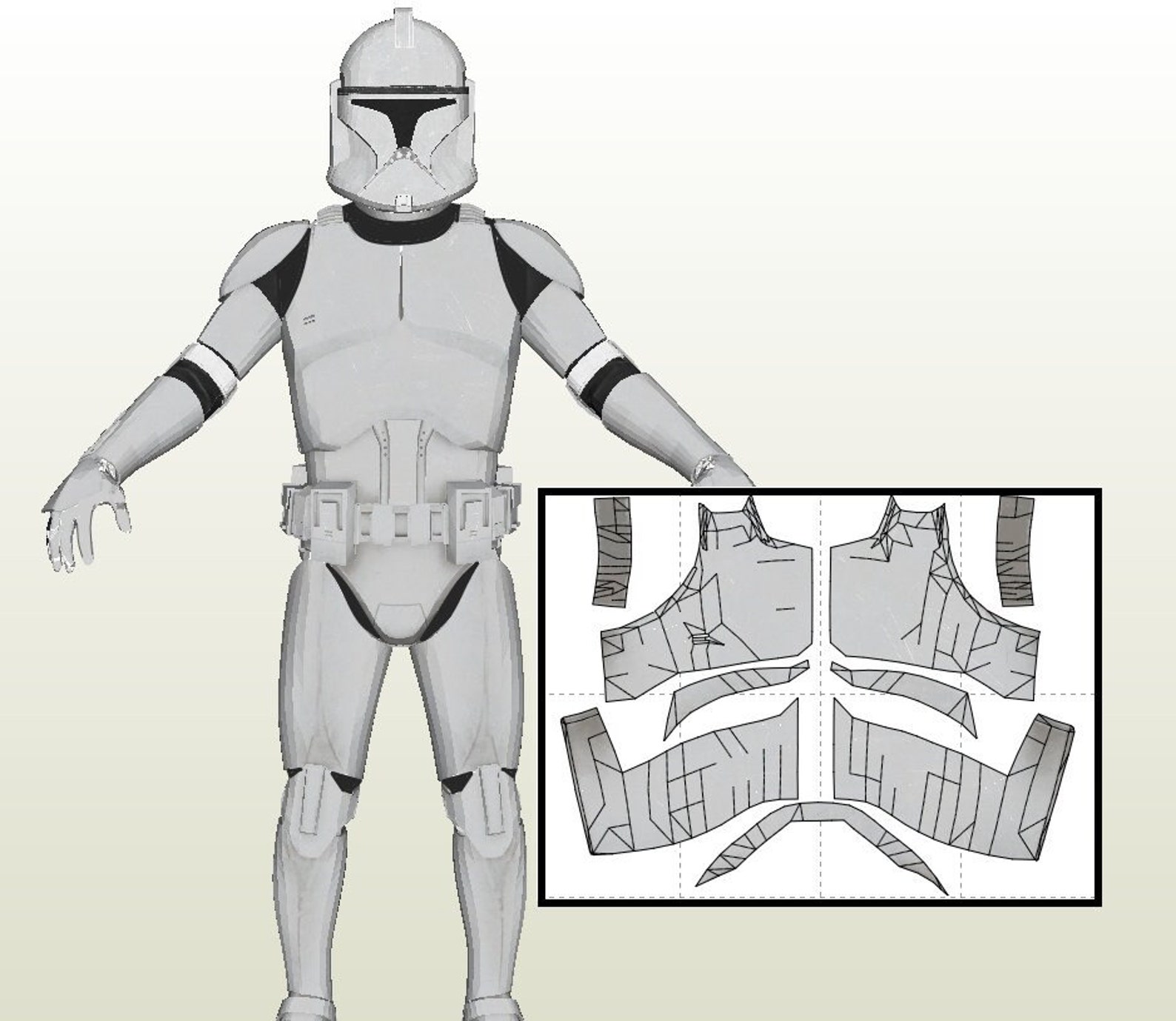 Clone Trooper Armour Cosplay Pepakura Foam Patterns - Etsy