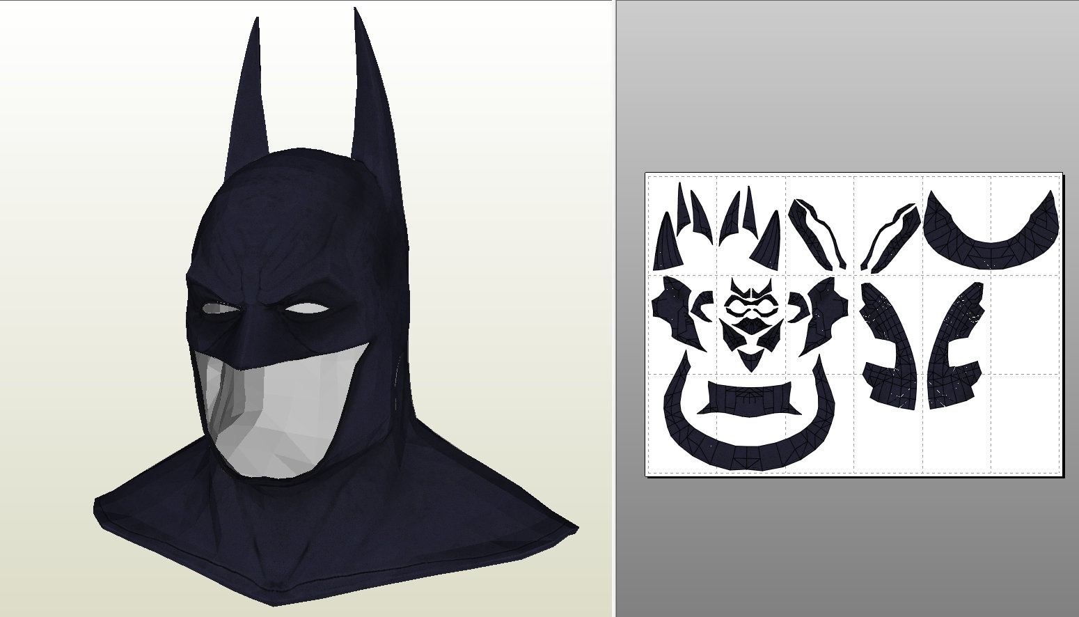 Asylum City Bat Cosplay Pepakura Templates Patterns Vengeance - Etsy