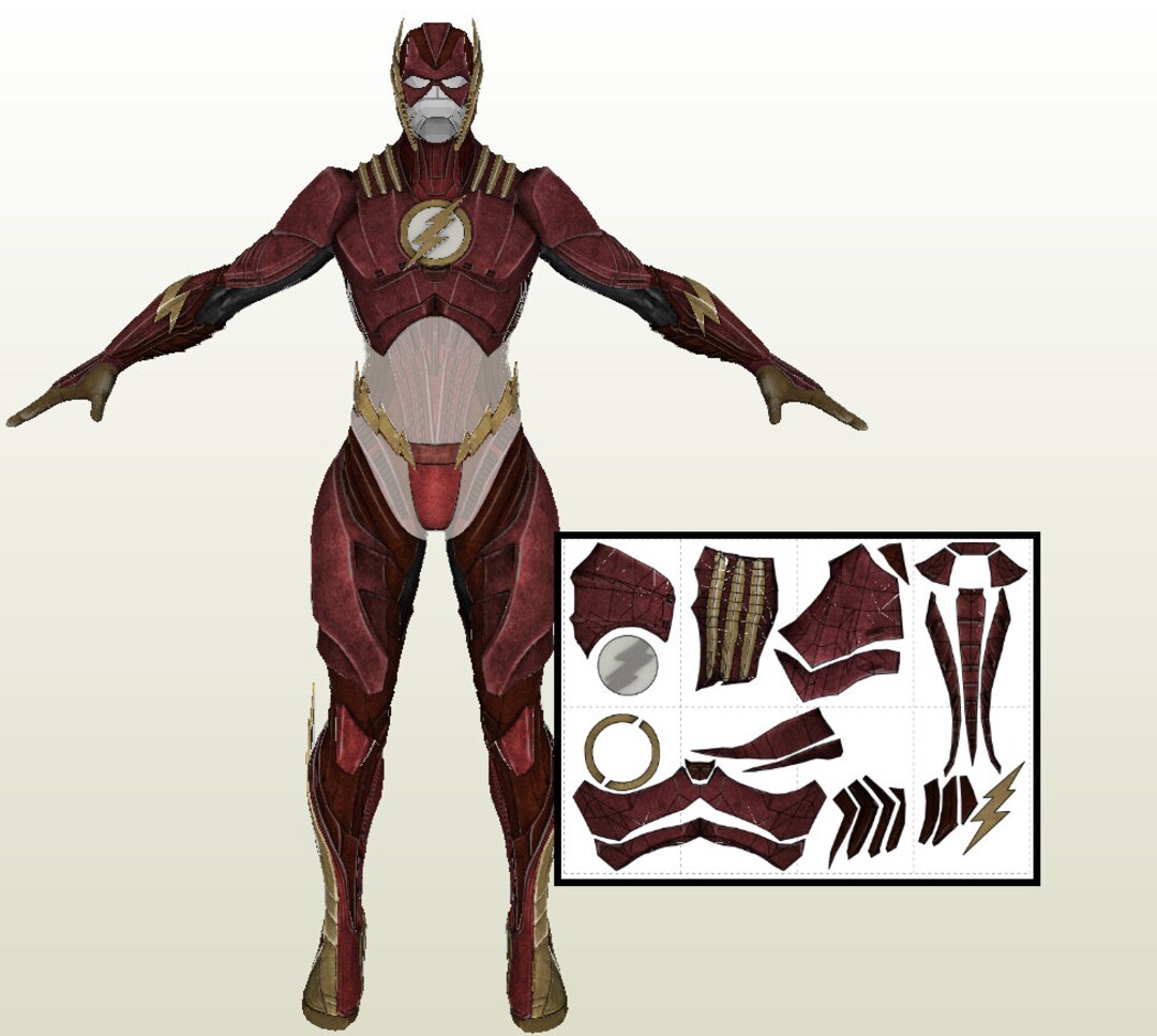 Injustice Flash Cosplay Pepakura Templates Patterns Foam - Etsy