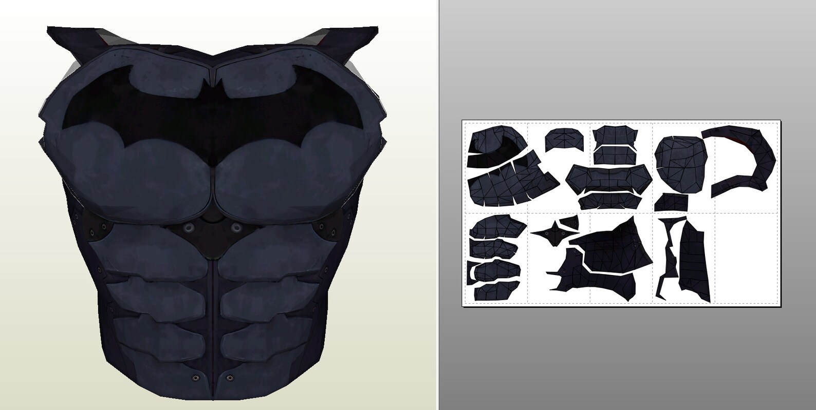 Patrones de plantillas pepakura para cosplay de Asylum City Armored Bat ...