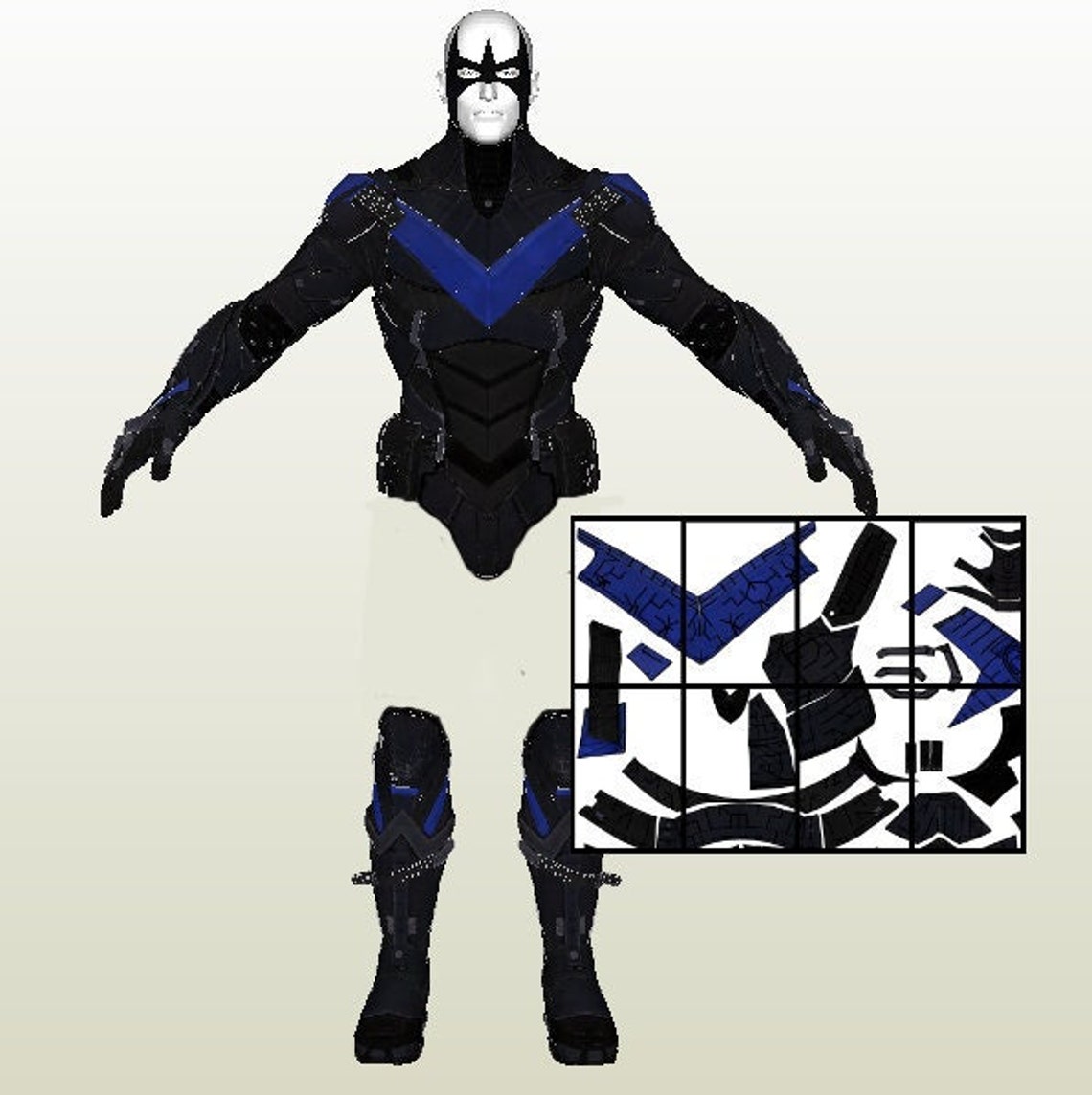 Bat Sidekick Blue Bird Knight Pepakura Cosplay Foam Templates - Etsy