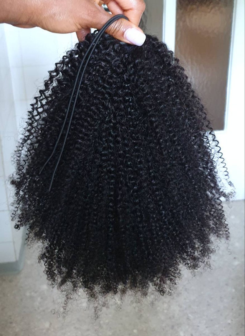 Kinky Curly Human Hair Drawstring Ponytail Extension 150 Grams Full ...