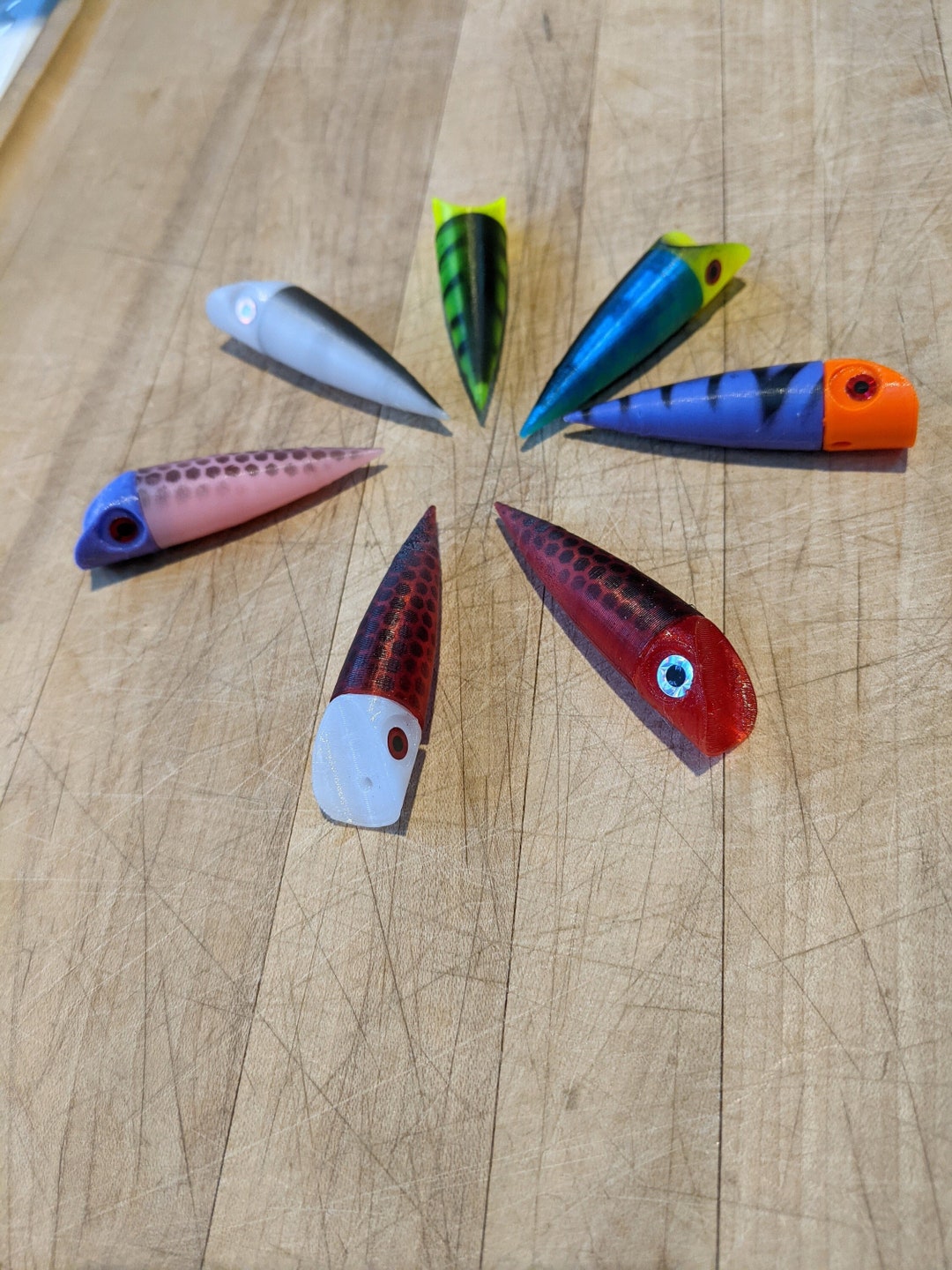 Firefly Plugs - 3x Custom Painted Unrigged Fire Flys - 2 Inch Trolling ...