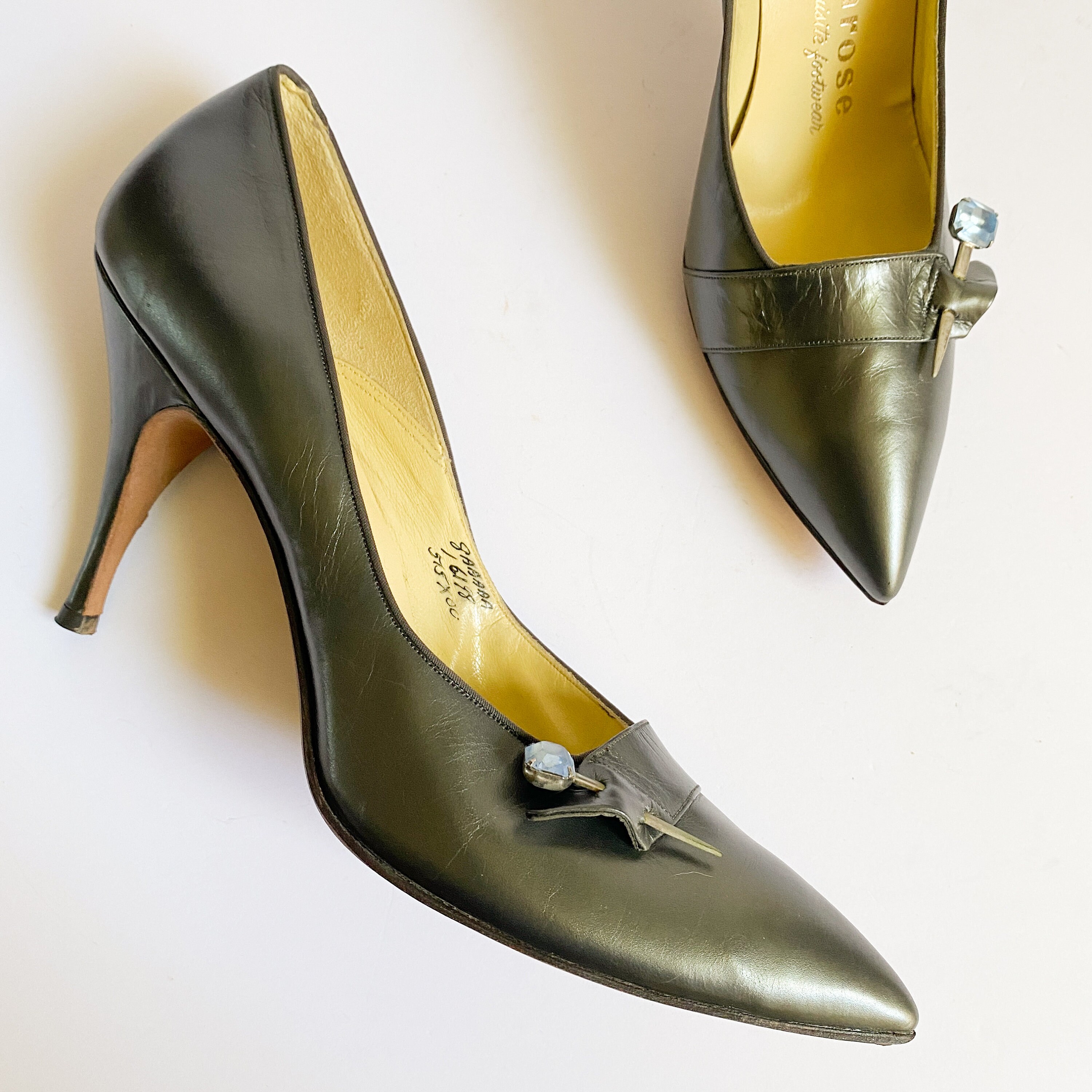 Vintage Joseph Larose/stanley Philipson Metallic Pewter Stiletto Heels ...