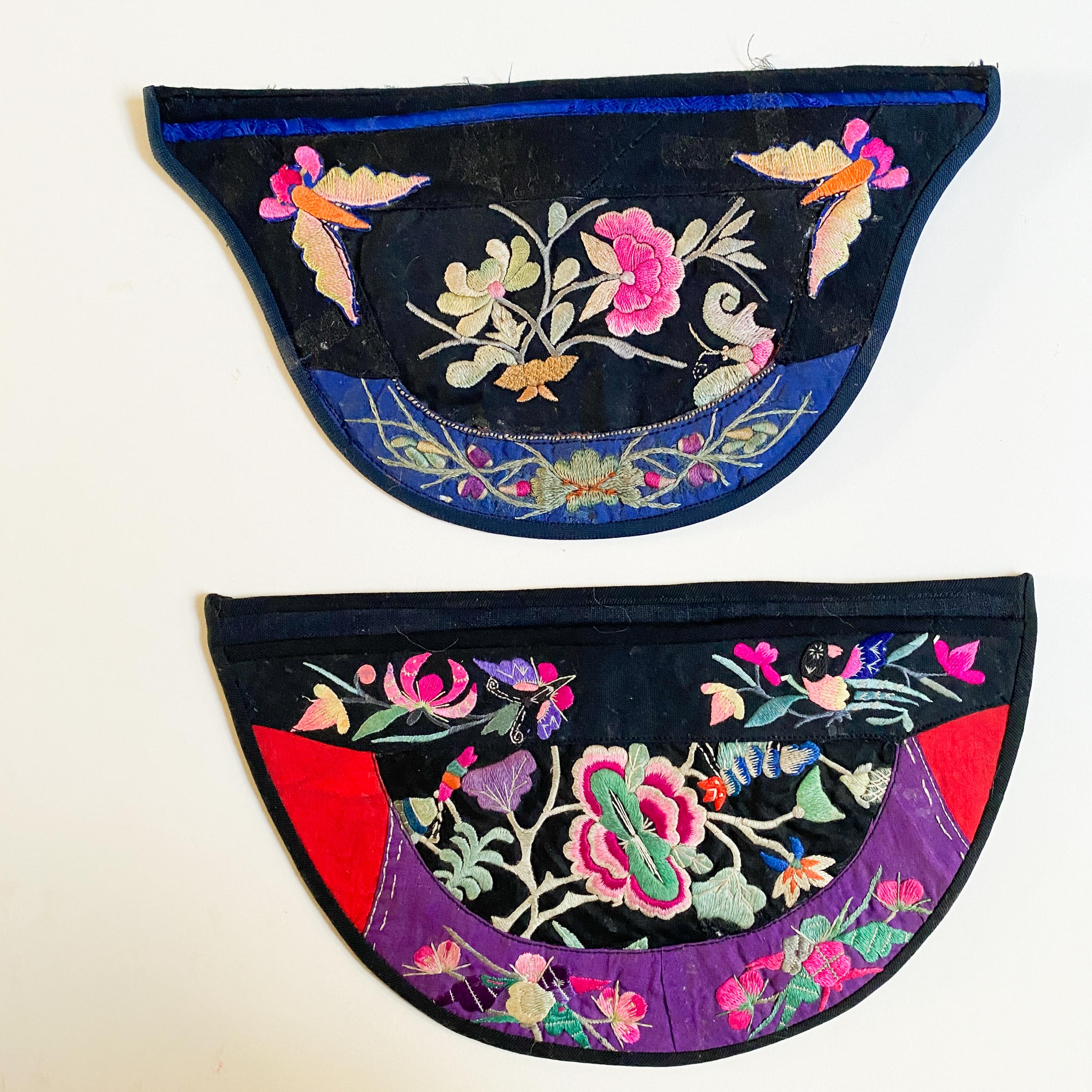 Antique Set of 9 Chinese Hand Embroidered Pouches Pockets Patches ...