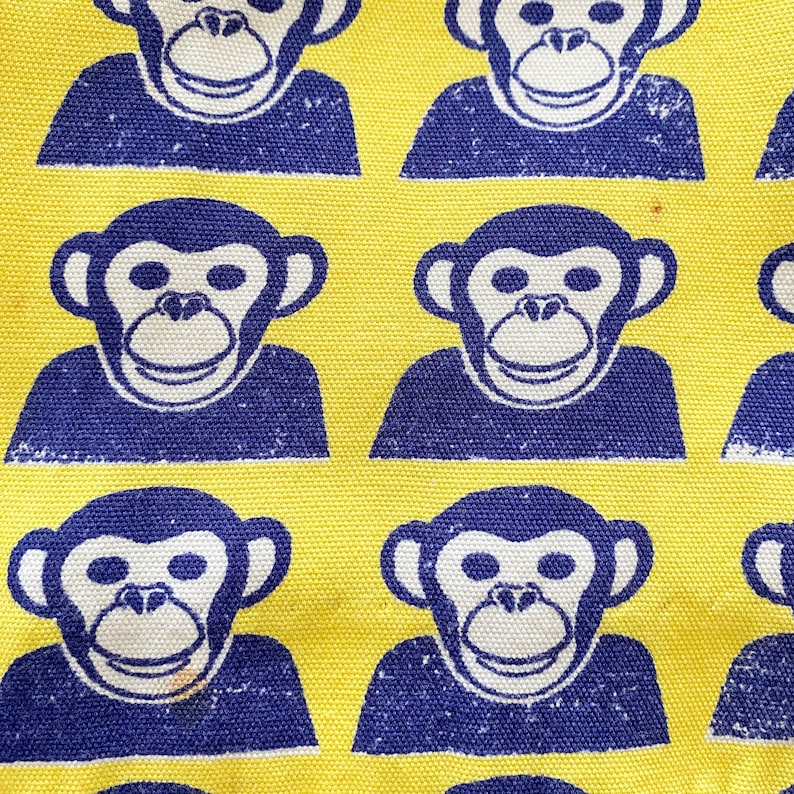 Vintage 2000s Tokyo Monkey Print Blue Yellow Minidress Sleeveless Tank ...
