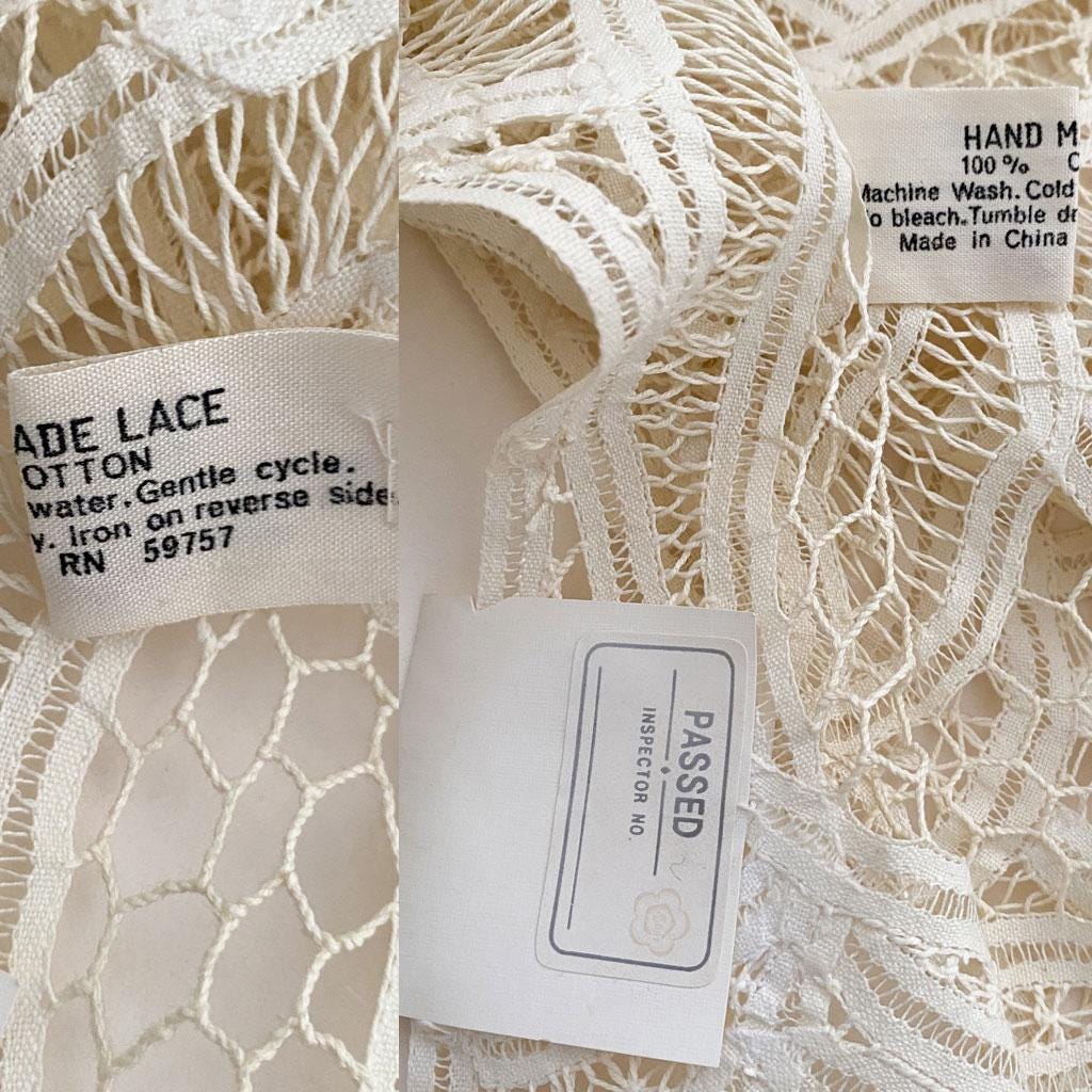 Vintage 1980s Peking Handicrafts Battenburg Lace Canopy Full Size Bed ...