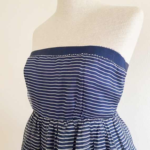 Vintage 1980s Albert Capraro Silk Chiffon Striped Str… - Gem