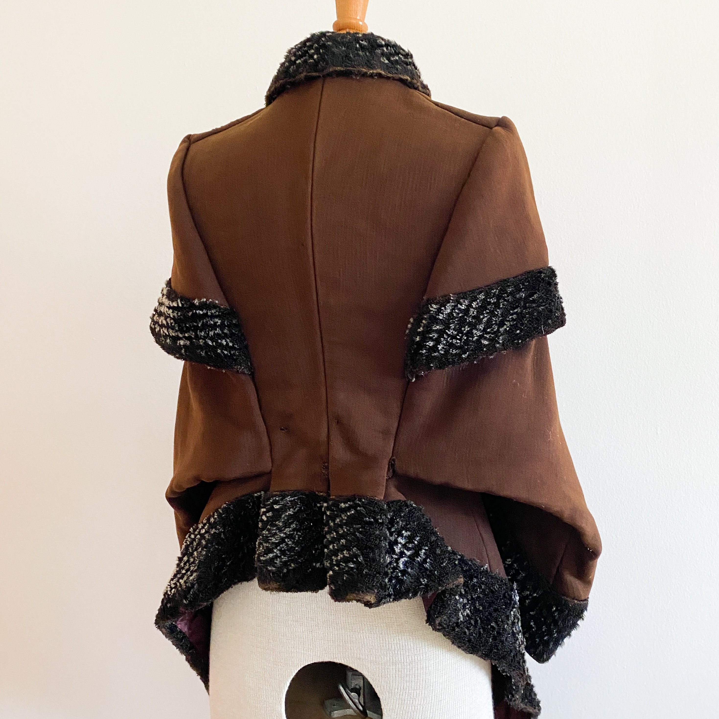 Antique Victorian Edwardian 1880s Brown Wool Bustle Coat Cape Fitted - Etsy