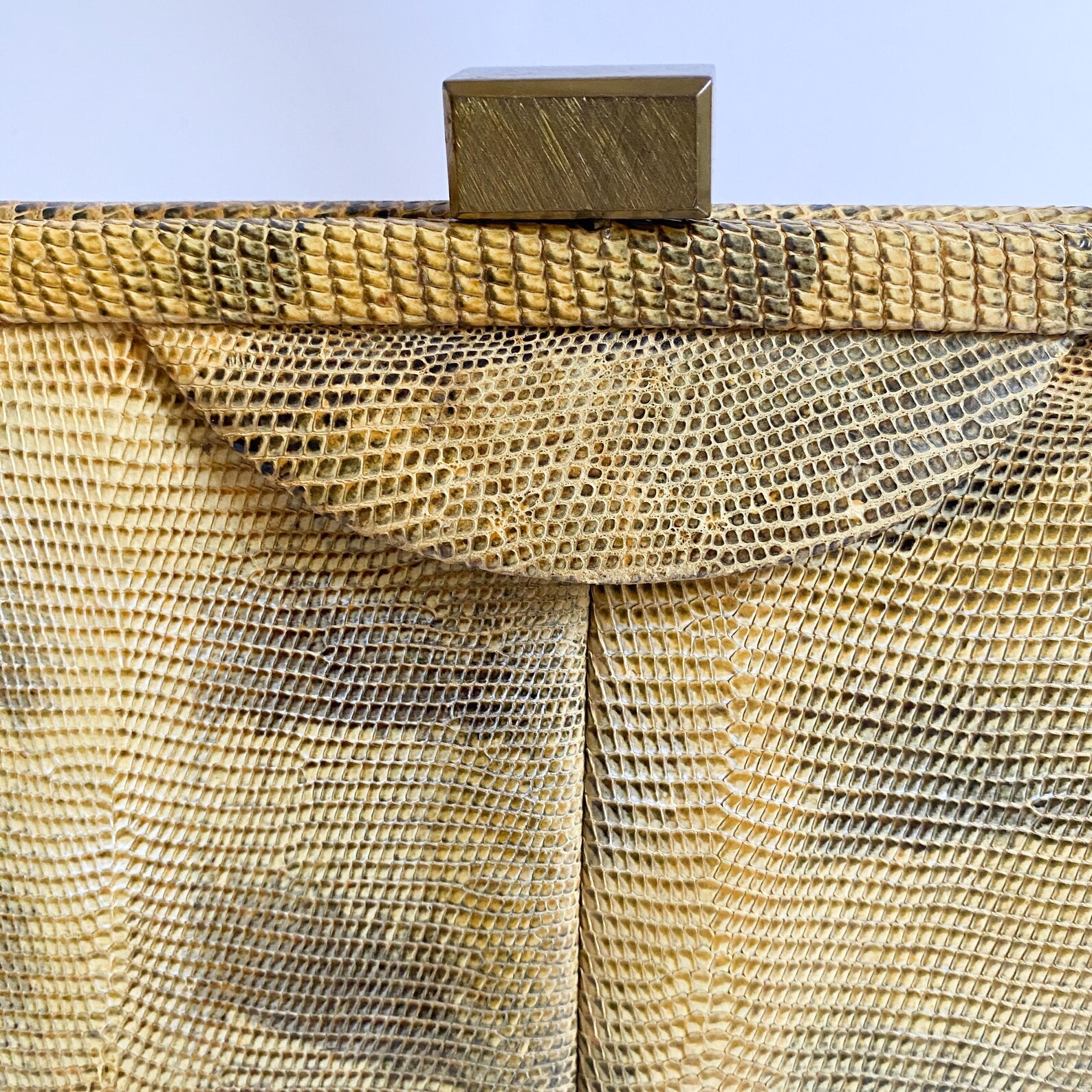 Vintage 1950s Palizzio New York Snakeskin Reptile Top Handle Purse ...