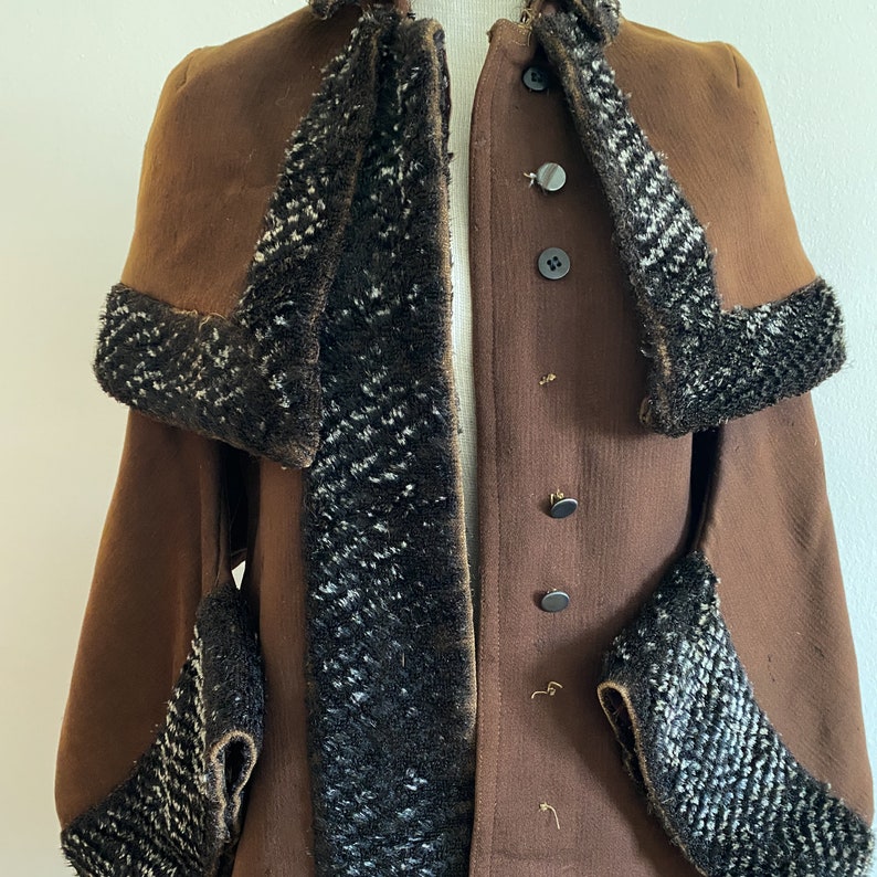 Antique Victorian Edwardian 1880s Brown Wool Bustle Coat Cape Fitted - Etsy