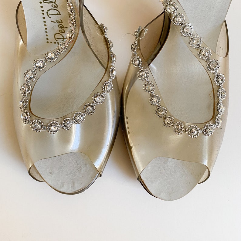 Vintage 1950s Pepe Delgado's Hand Lasted Lucite Diamante Slingback ...