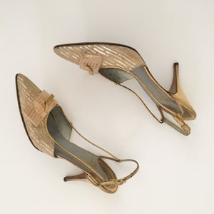 Exquisite Vintage 1960s Gold Slingback Stiletto Heels M. D'aya Paris - Etsy