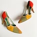 Vintage 1960s Johansen Color Block Cutout Stiletto Heels Pumps NOS - Etsy