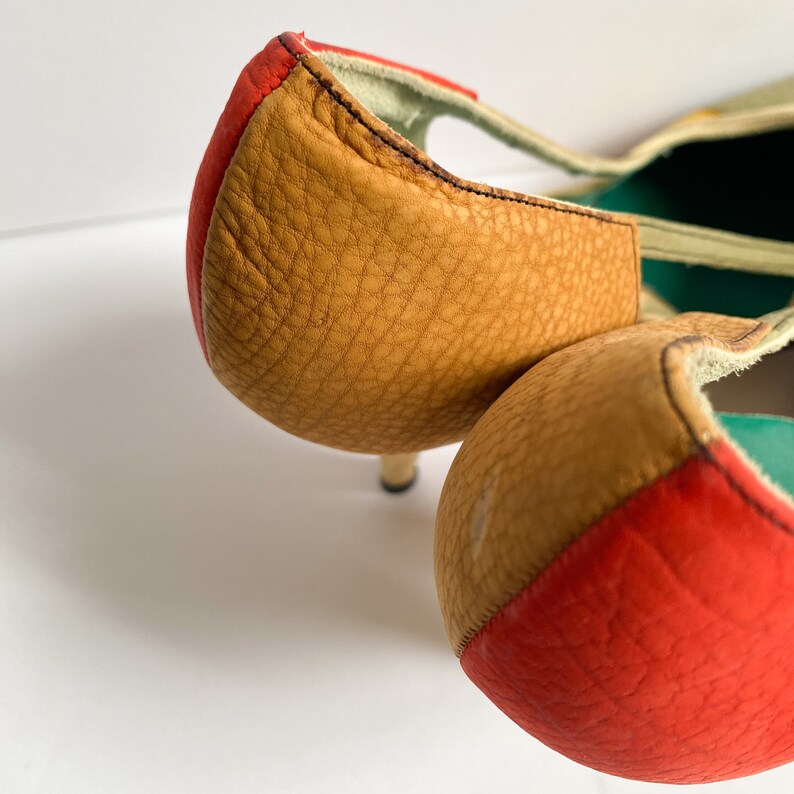 Vintage 1960s Johansen Color Block Cutout Stiletto Heels Pumps NOS - Etsy