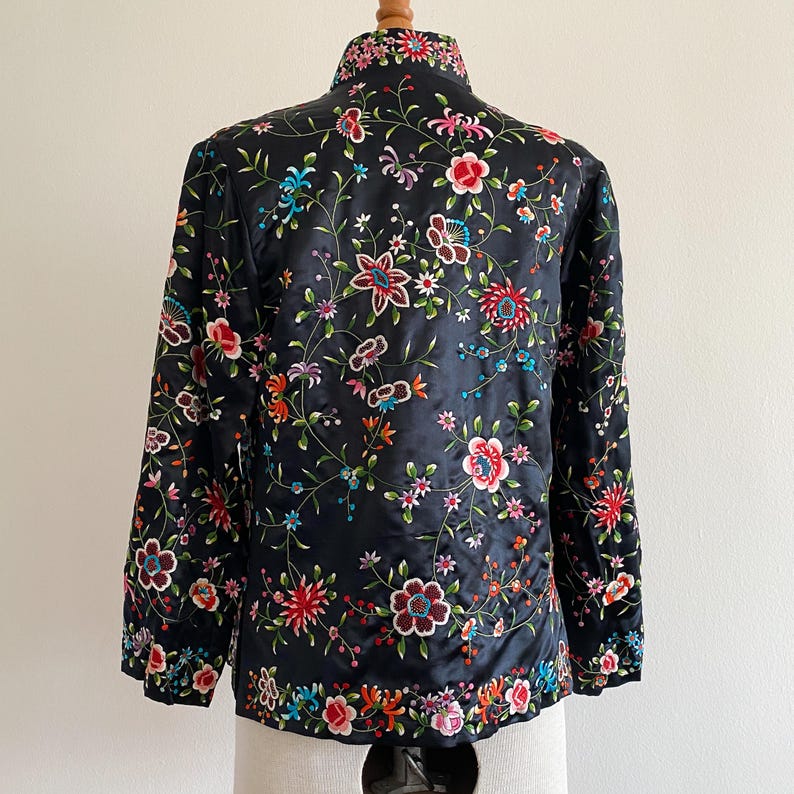 Vintage 1970s Fully Embroidered Chinese Silk Jacket Plum Blossoms 34 - Etsy