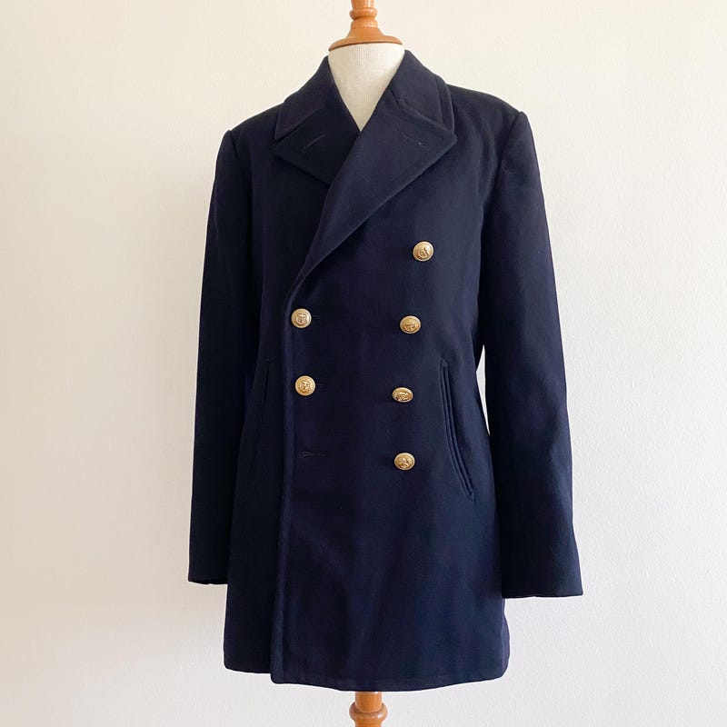 Navy Pea Coat - Etsy