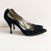 Vintage 1960s De Angelo Black Suede Cut Out Strappy Stiletto Heels ...