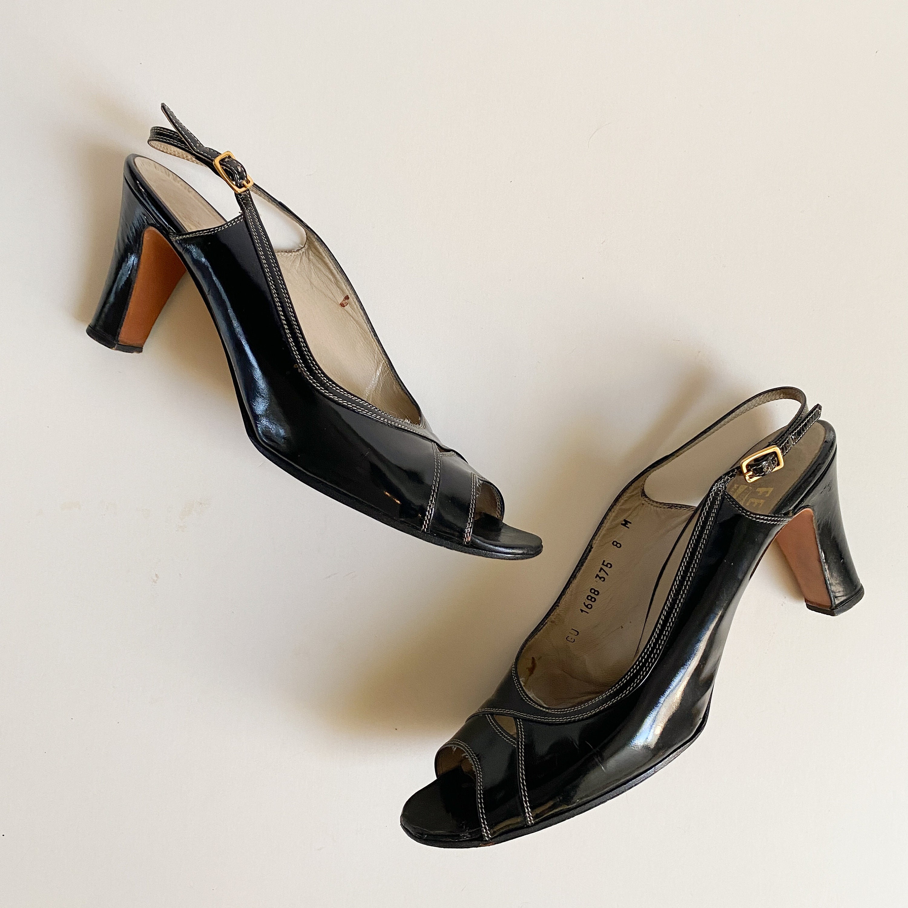 Vintage 1970s/1980s Ferragamo Italy Slingback Heels Sandals - Etsy