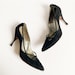 Vintage 1960s De Angelo Black Suede Cut Out Strappy Stiletto Heels ...