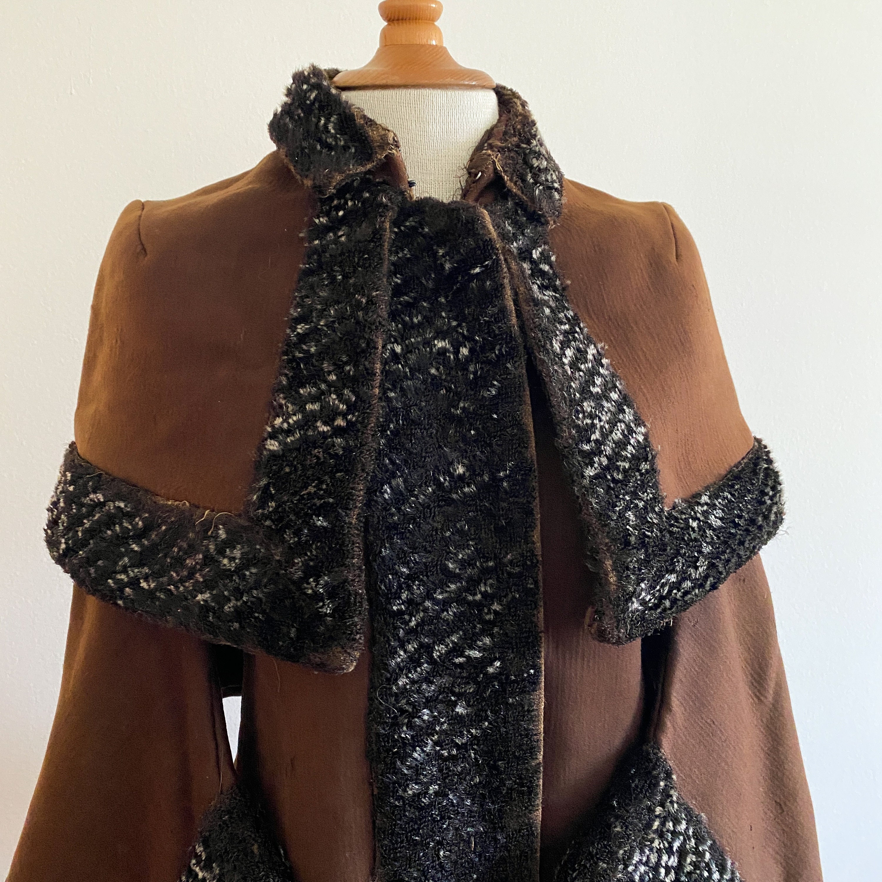 Antique Victorian Edwardian 1880s Brown Wool Bustle Coat Cape Fitted - Etsy