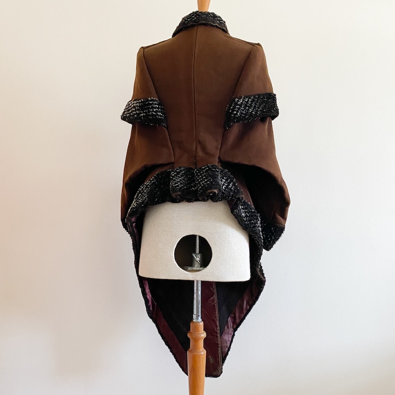 Antique Victorian Edwardian 1880s Brown Wool Bustle Coat Cape Fitted - Etsy