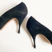 Vintage 1960s De Angelo Black Suede Cut Out Strappy Stiletto Heels ...
