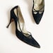 Vintage 1960s De Angelo Black Suede Cut Out Strappy Stiletto Heels ...