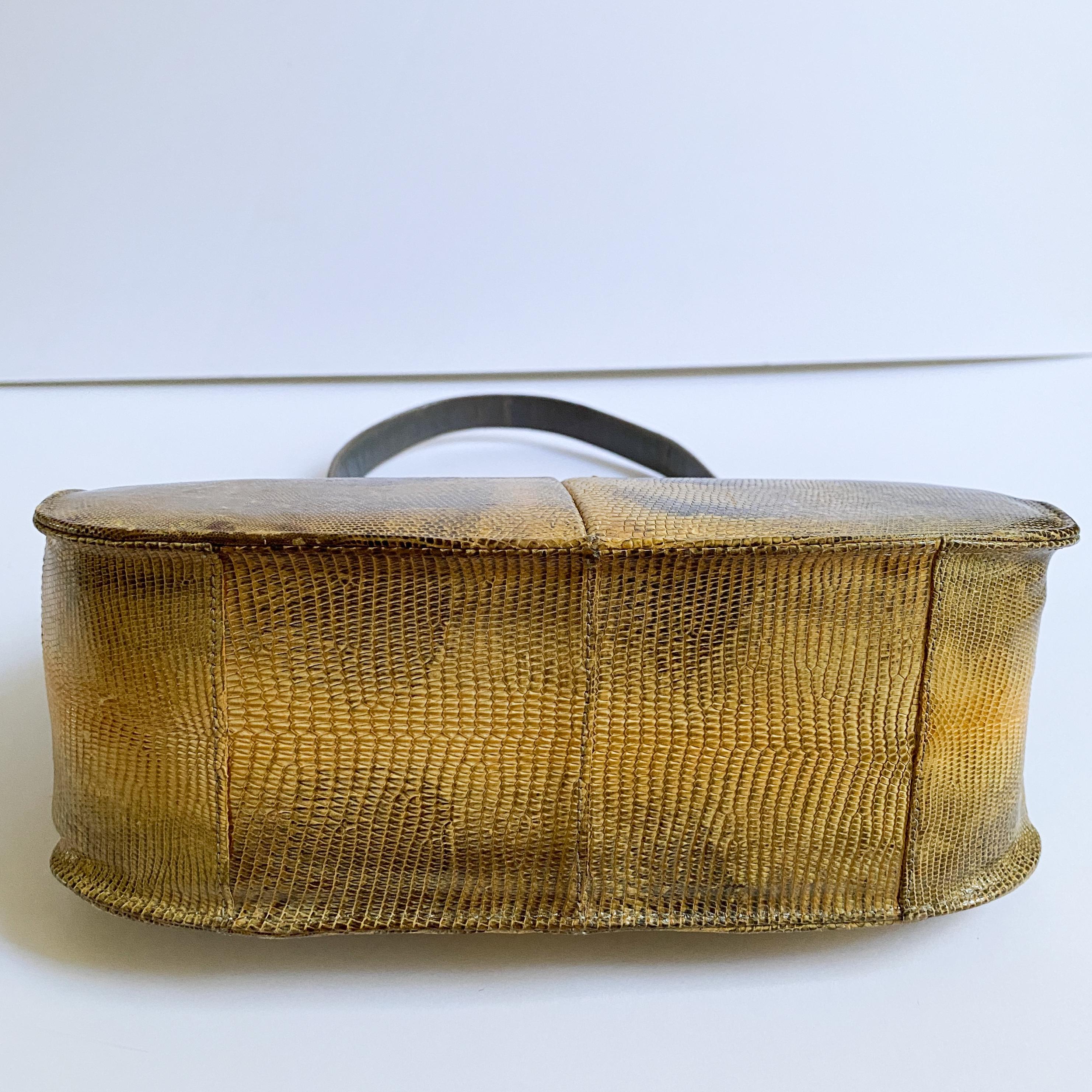 Vintage 1950s Palizzio New York Snakeskin Reptile Top Handle Purse ...