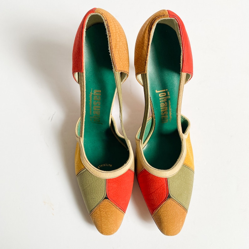Vintage 1960s Johansen Color Block Cutout Stiletto Heels Pumps NOS - Etsy