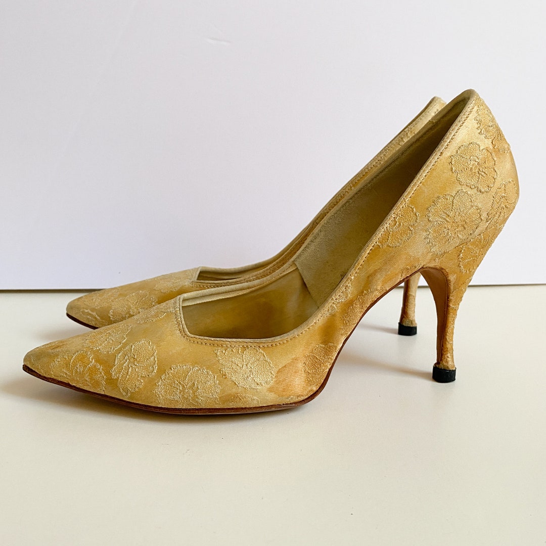 Vintage 1950s/1960s Brocade Wedding Stiletto Heels Pumps - Etsy