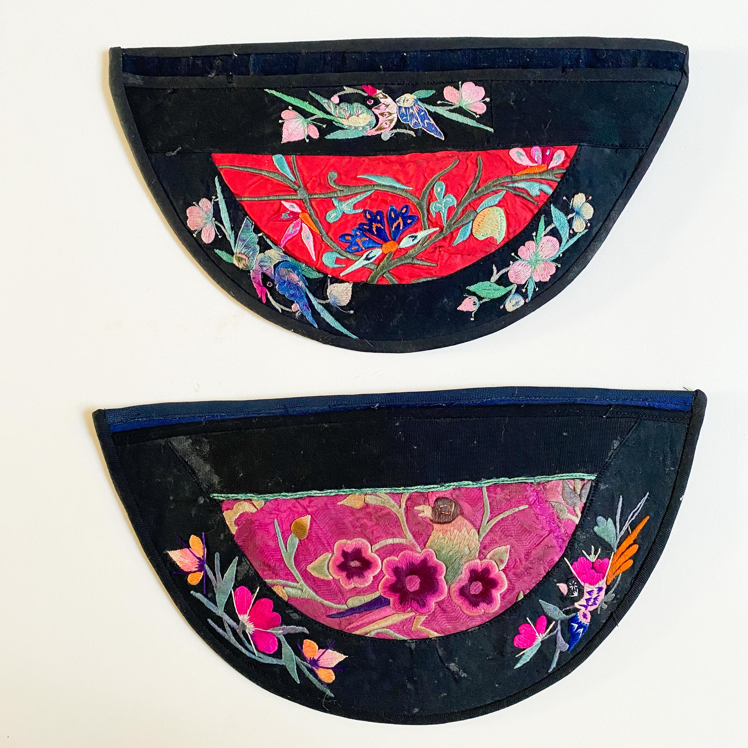 Antique Set of 9 Chinese Hand Embroidered Pouches Pockets Patches ...