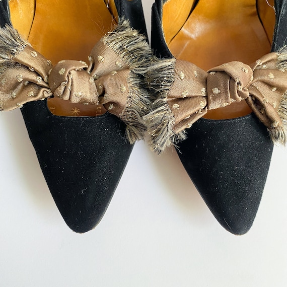 Vintage 1960s Johansen Black Suede Stiletto Heels Pum… - Gem