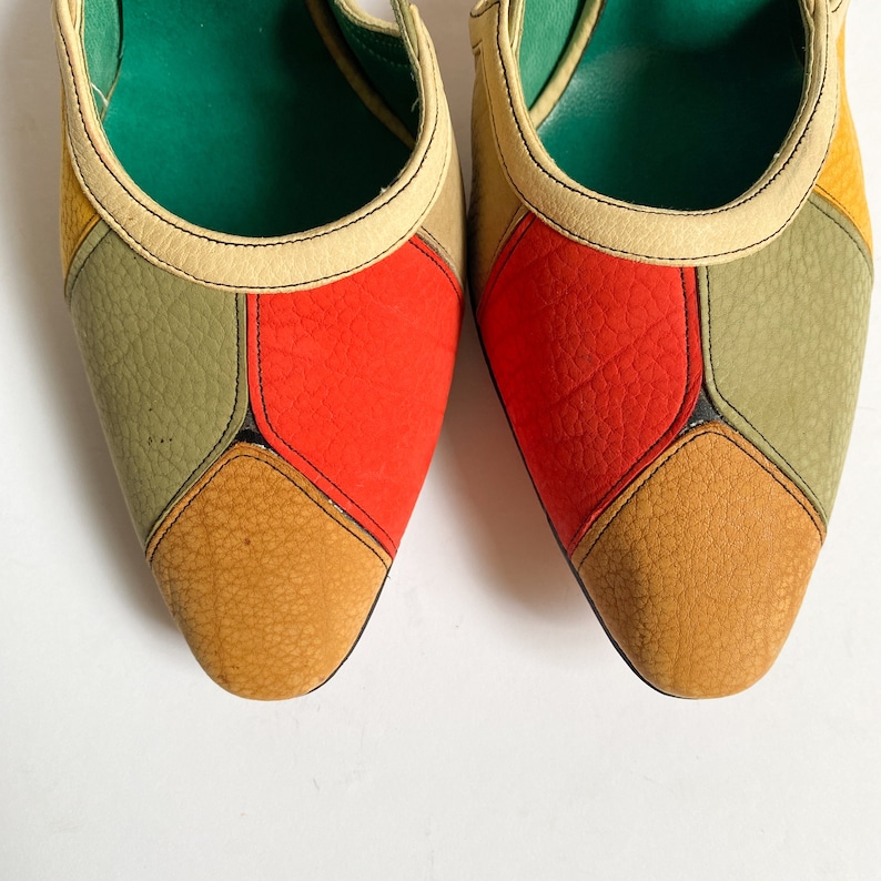Vintage 1960s Johansen Color Block Cutout Stiletto Heels Pumps NOS - Etsy